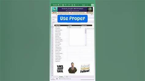 Msexcel Use Proper And Upper Youtube