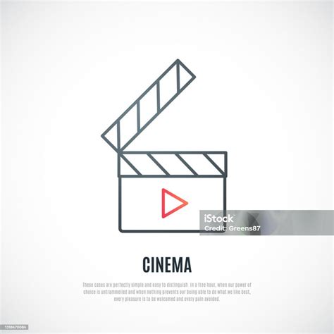 在白色背景上隔離的拍板線圖示電影製作標誌電影拍板向量插圖向量圖形及更多互聯網圖片 互聯網 切斷 剪裁圖 Istock