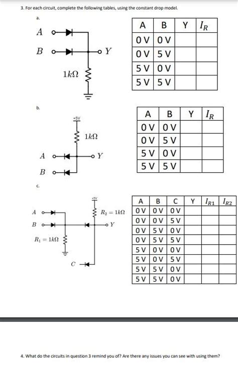 Solved 3 For Each Circuit Complete The Following Tables Chegg