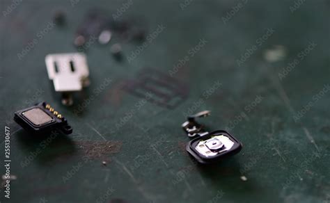 Technician Repairing Broken Mobile Phone Close Up Close Up Of A Human Hand Repairing Smartphone