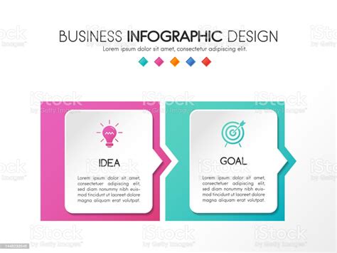 Infographie Dentreprise Avec 2 Options Diagramme Coloré Vecteur