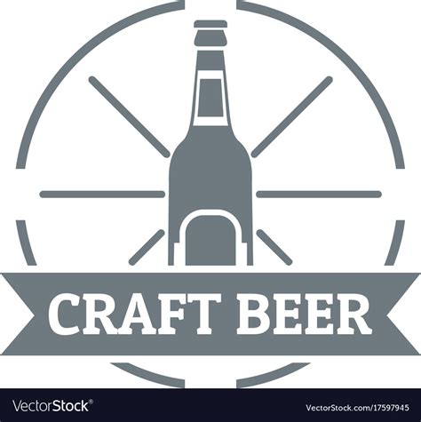 Craft Beer Logo Simple Gray Style Royalty Free Vector Image
