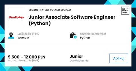 Praca Junior Associate Software Engineer Python Backend
