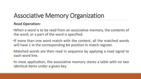 associative memory in computer architecture pptx