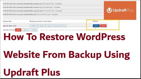 How To Restore Wordpress Website From Backup Using Updraft Plus YouTube