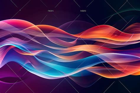 Colorful Abstract Waves On A Dark Background Premium Ai Generated Image
