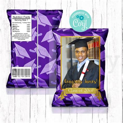 Graduation Chip Bags Etsy