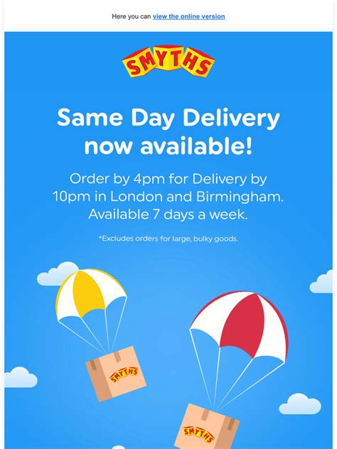 Smyths Toys Same Day Delivery Now Available In London And Birmingham 🚚