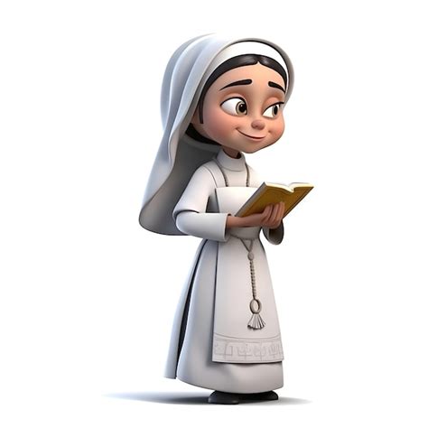 Premium AI Image Cartoon Muslim Woman Reading A Book Isolated Over White