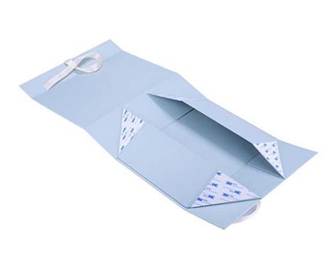 Custom T Box Printing Blue Floding Magnet Closure Dress Box With