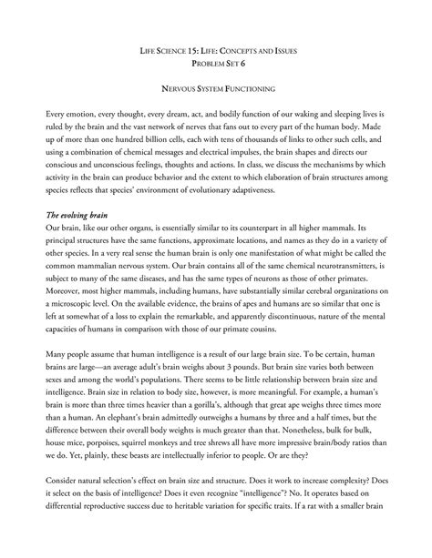 Ls15 Problem Set 6 Life Science 15 Life Concepts And Issues