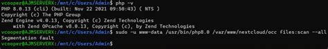 Segmentation Fault With Occ Command ℹ️ Support Nextcloud Community