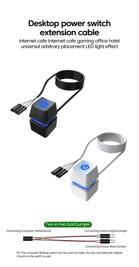Led Colorful Light Desktop Computer Power Switch Pc Motherboard