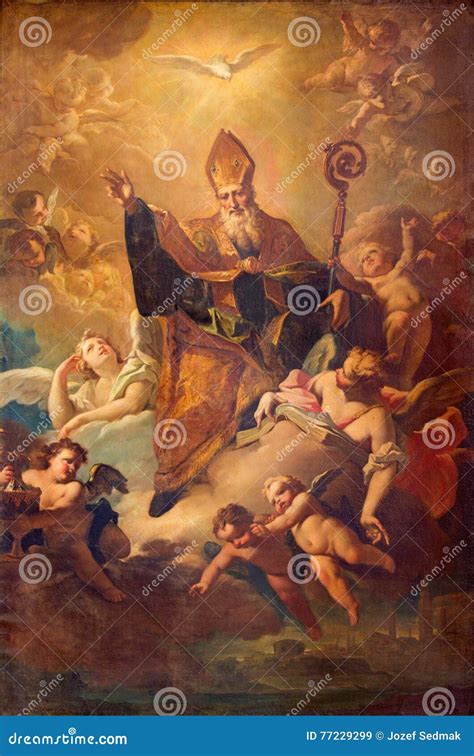 Cremona WŁochy 2016 Obraz święty Benedykt W Chwale Wewnątrz W Katedrze Giovanni Angelo