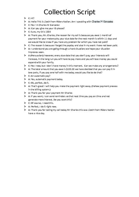 Collection Script Example Collection Script C Hi A Hello This Is