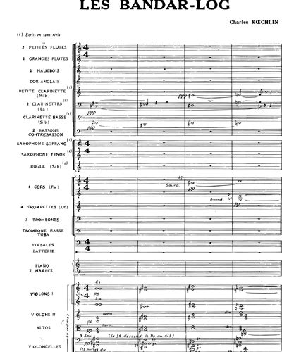 Les Bandar Log Op 176 Full Score Sheet Music By Charles Koechlin