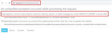C Sqlexception Cannot Insert Explicit Value For Identity Column In