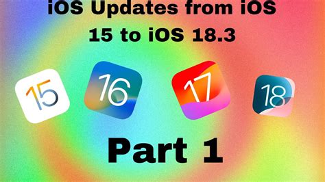 Ios Updates From Ios 15 To Ios 18 3 Part 1 Youtube