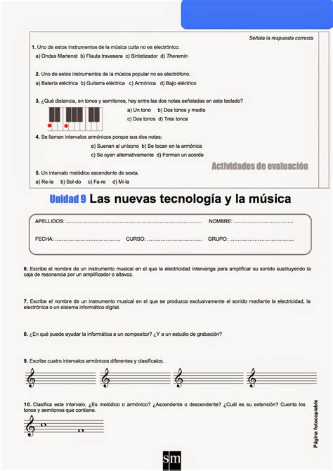MÚSICA Fichas refuerzo 1º ESO Tema 9