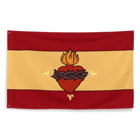 Bandera Sagrado Corazón de Jesús Viva Cristo Rey Marca Hispania