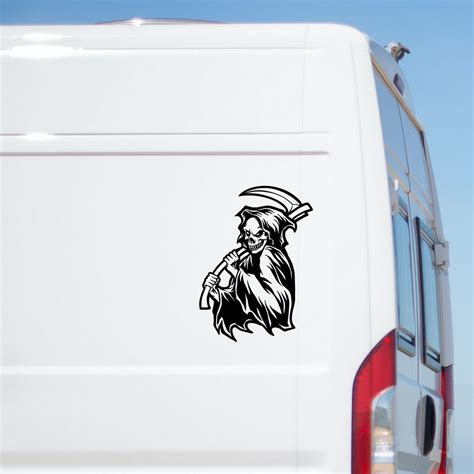 Grim Reaper Scythe Skull Skeleton Sticker Large Caravan Motorhome