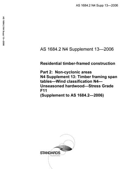 As 16842 N4 Supp 13 2006 Residential Timber Framed Construction