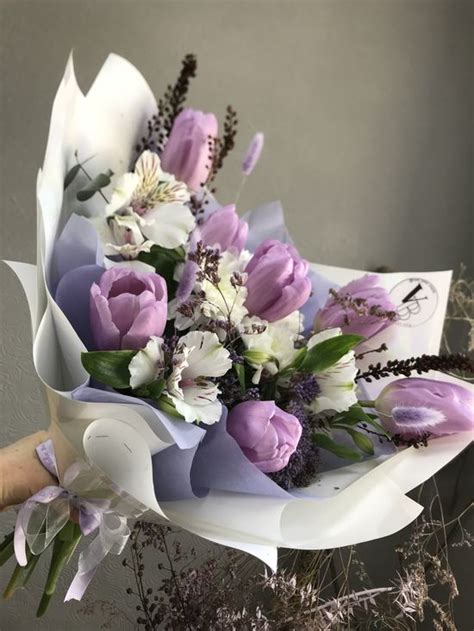 Flowers Букет из тюльпанов Тюльпаны Розовый букет