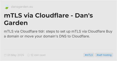 MTLS Via Cloudflare Dan S Garden