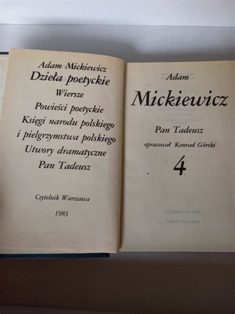 Pan Tadeusz Adam Mickiewicz Świdnica Kup teraz na Allegro Lokalnie