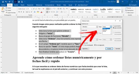 Ordenar Alfabéticamente O Numéricamente En Word Guía Paso A Paso