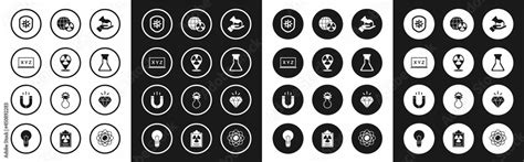 Set Test Tube And Flask Radioactive In Location Xyz Coordinate System Shield Protecting From