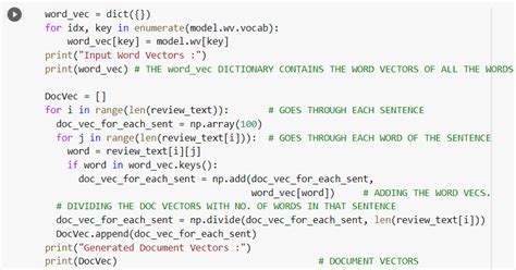converting word vectors into document vectors using the gensim library