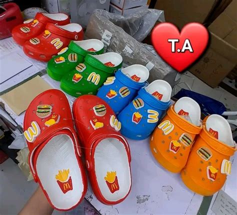 Unisex Slide Mcdo Design Womens Fashion Footwear Sandals On Carousell