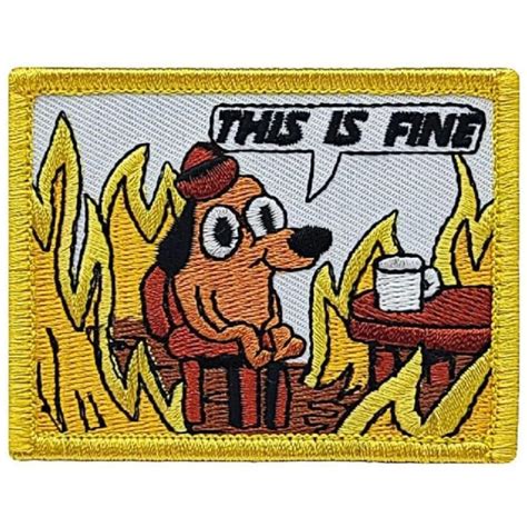This Is Fine Embroidered Funny Tactical Patch 3 X 2 Inch Hook