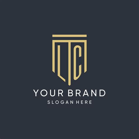 Lc Monogram With Modern And Luxury Shield Shape Design Style 23679232