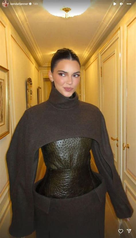 Kendall Jenner Wears Confusing Corseted Turtleneck Dress For Dinner