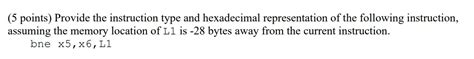 solved 5 points provide the instruction type and