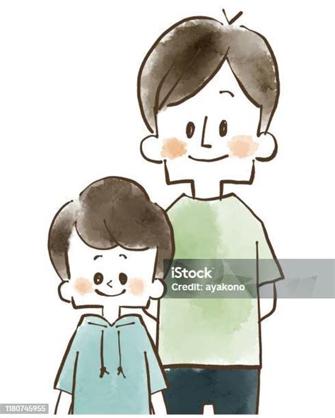 부모와 자식 아버지와 아들 2명에 대한 스톡 벡터 아트 및 기타 이미지 2명 가정 생활 가족 Istock