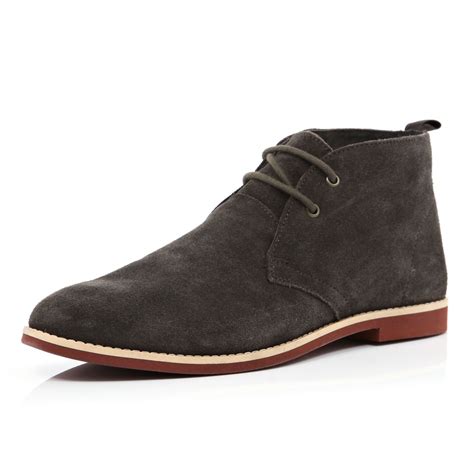 River Island Brown Suede Lace Up Desert Boots In Brown For Men Lyst