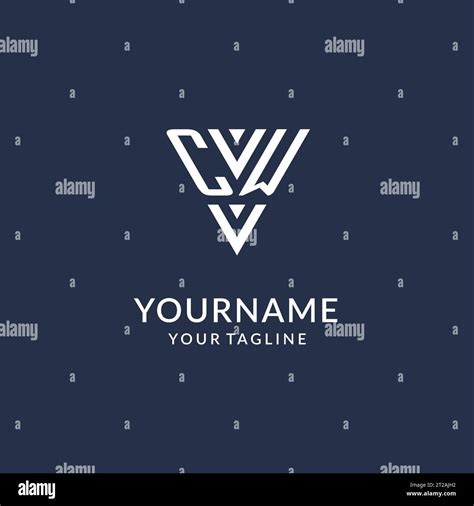 Cw Triangle Monogram Logo Design Ideas Creative Initial Letter Logo With Triangular Shape Logo