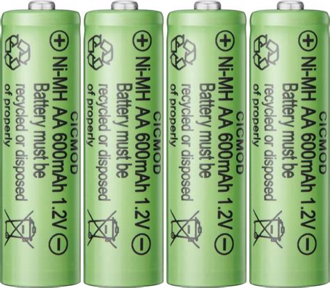 Pkcell 4 Pack Aa 12v 600mah Nicd Rechargeable Double A