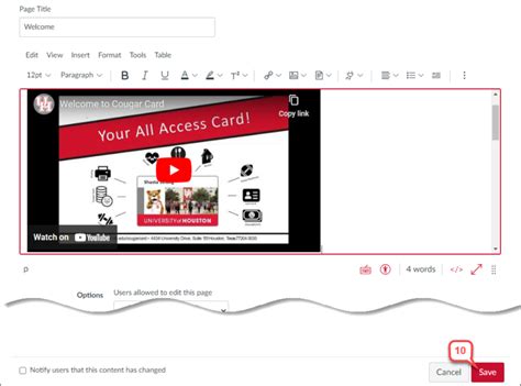 Canvas How To Embed YouTube Video Instruction UH