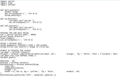 Python Gui And Arduino Controlling Led Using A Python Based Graphics