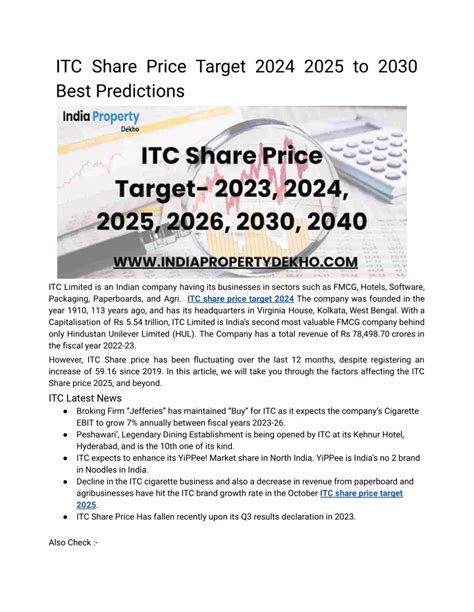 PPT ITC Share Price Target 2025 PowerPoint Presentation Free Download ID 13017985