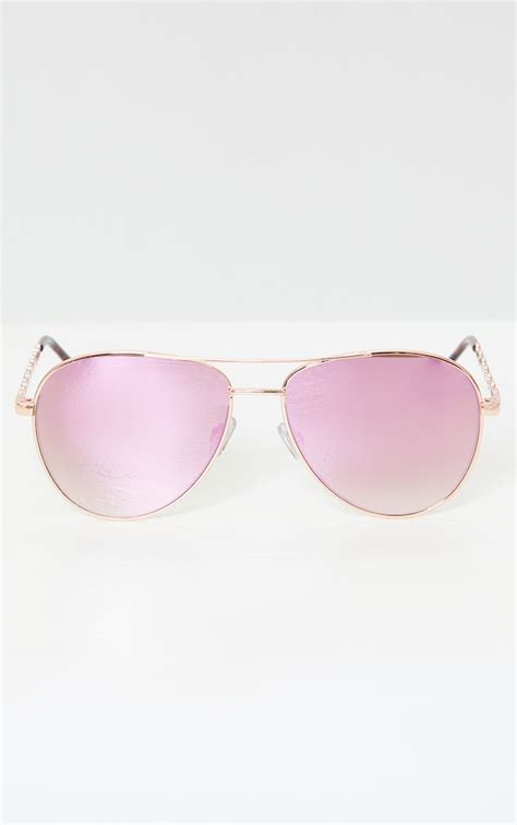 Pink Ombre Lens Aviator Sunglasses Accessories Prettylittlething