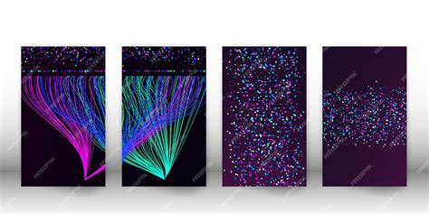 Premium Vector Big Data Visualization Network Cover Set Of Futuristic Infographics 3d Wave
