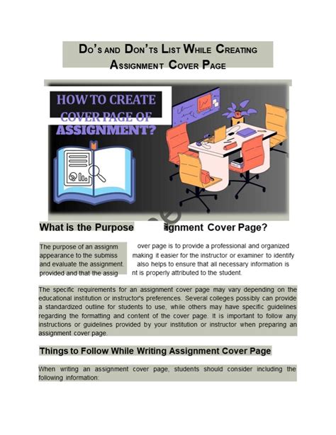 PPT Dos And Donts List While Creating Assignment Cover Page