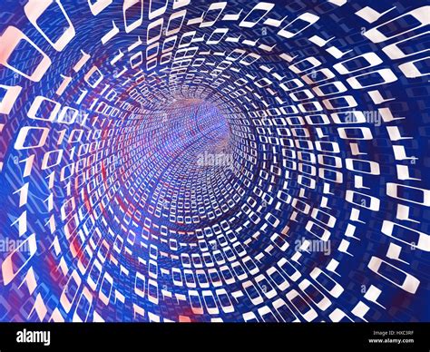 Abstract 3d Illustration Of Tunnel With Binary Code Internet Concept