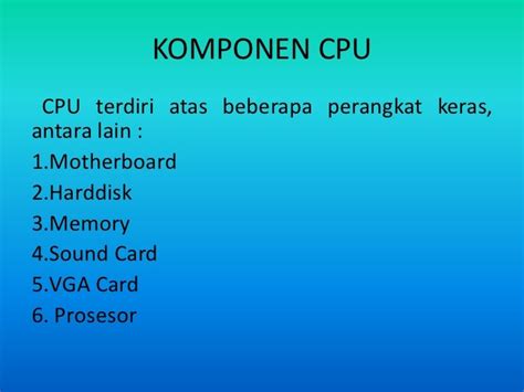 Ide Komponen Cpu Alu Cu Register Komponen Komputer
