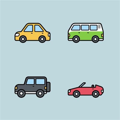 Premium Vector Vector Set Of Car Icons